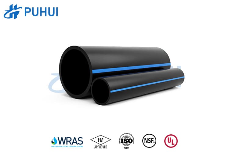 HDPE Drainage Pipe Black With Blue Stripes - Puhui Industry